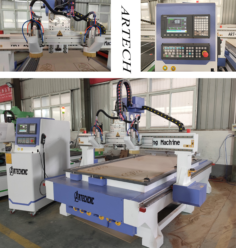 A cnc router with double ATC on double spindles - Jinan Artech CNC ...